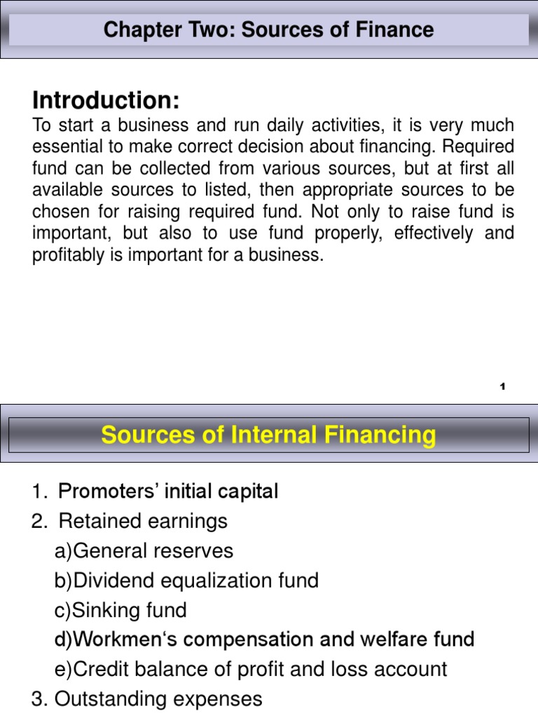 Chapter - 2 Sources of Finance | PDF | Financial Capital | Loans