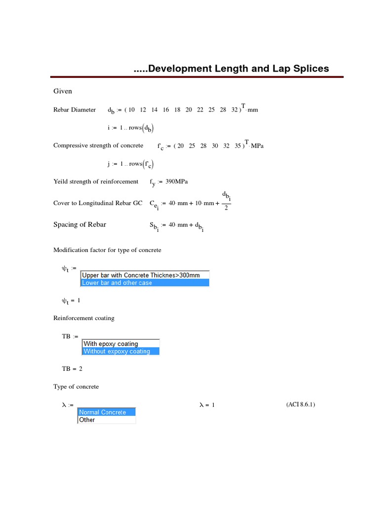 Development Length and Lap Splices: Given | PDF | Horticulture And ...