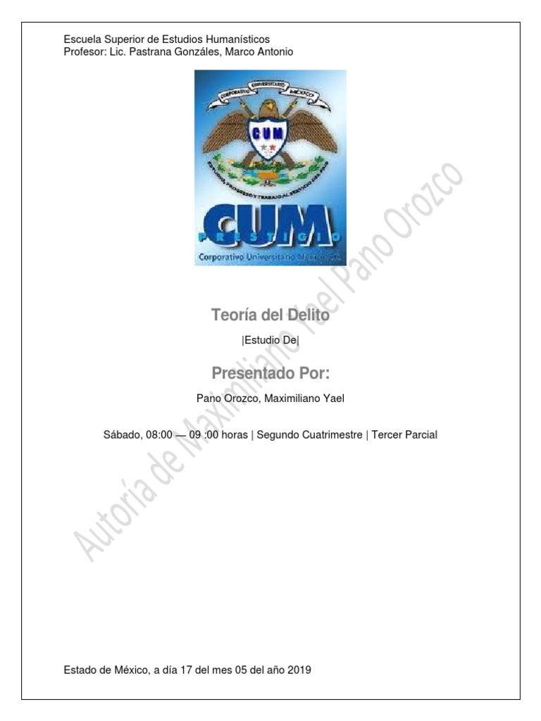 Estructura Del Delito | PDF | Derecho penal | Intención (Derecho Penal)