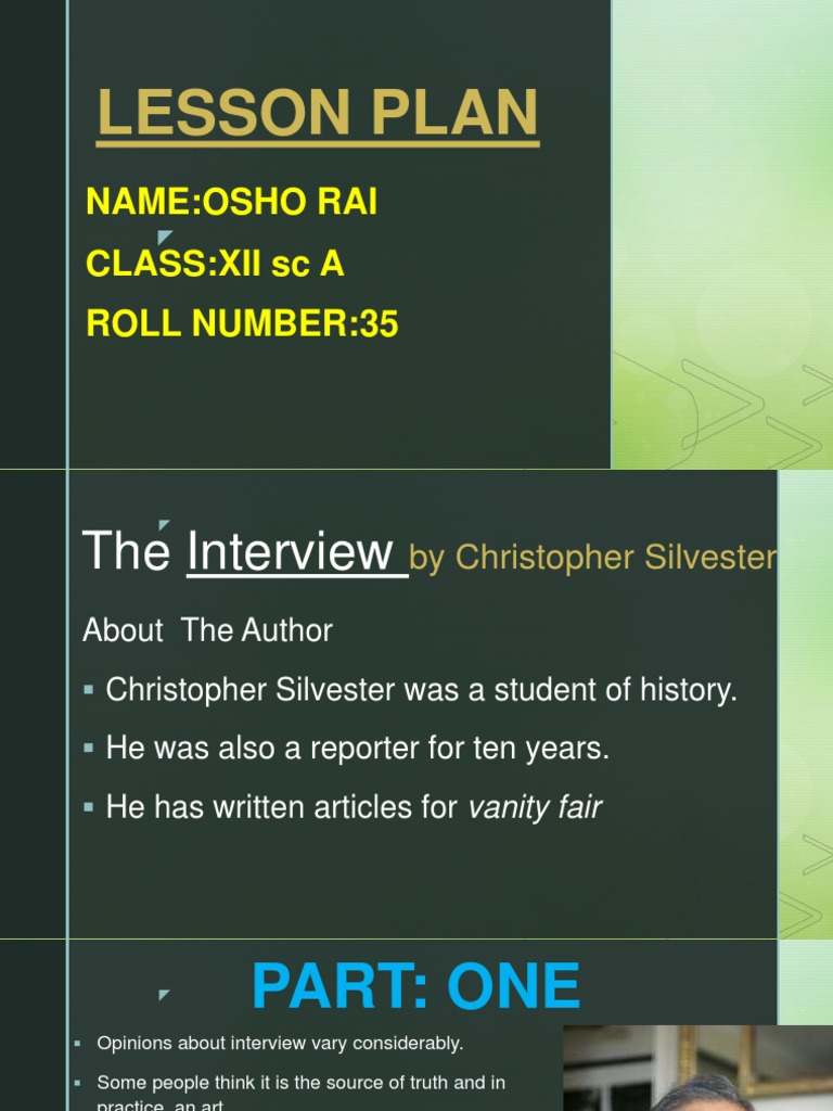 Lesson Plan: Name:Osho Rai Class:Xii SC A Roll Number:35 | PDF