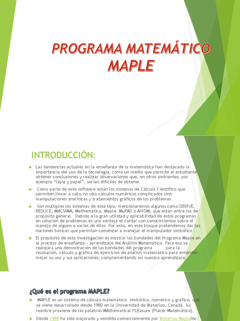 MAPLE | PDF | Función (Matemáticas) | Software