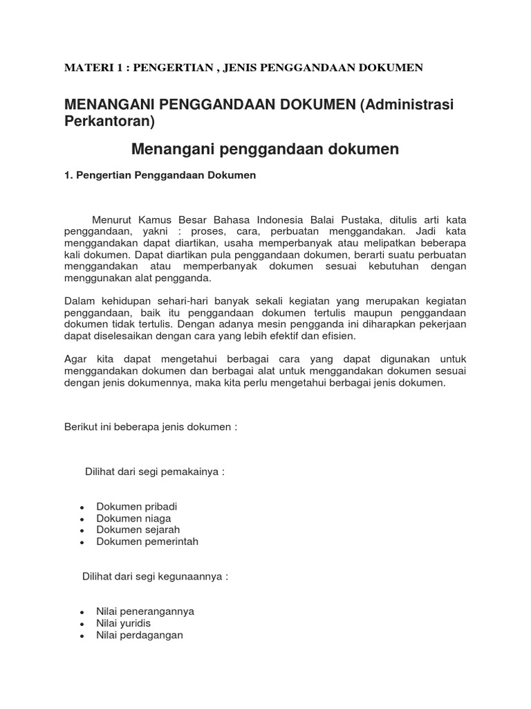 Penggandaan Dokumen 1 | PDF