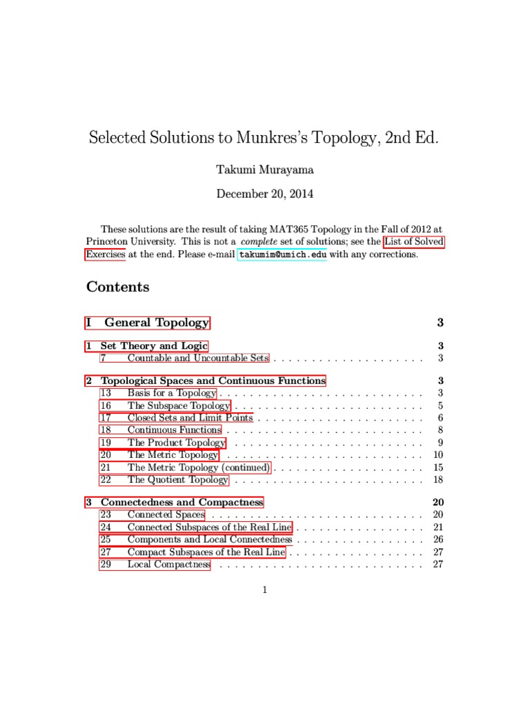 Solucionario Munkres Solucionariopdf Continuous Function Basis | PDF | Continuous Function ...