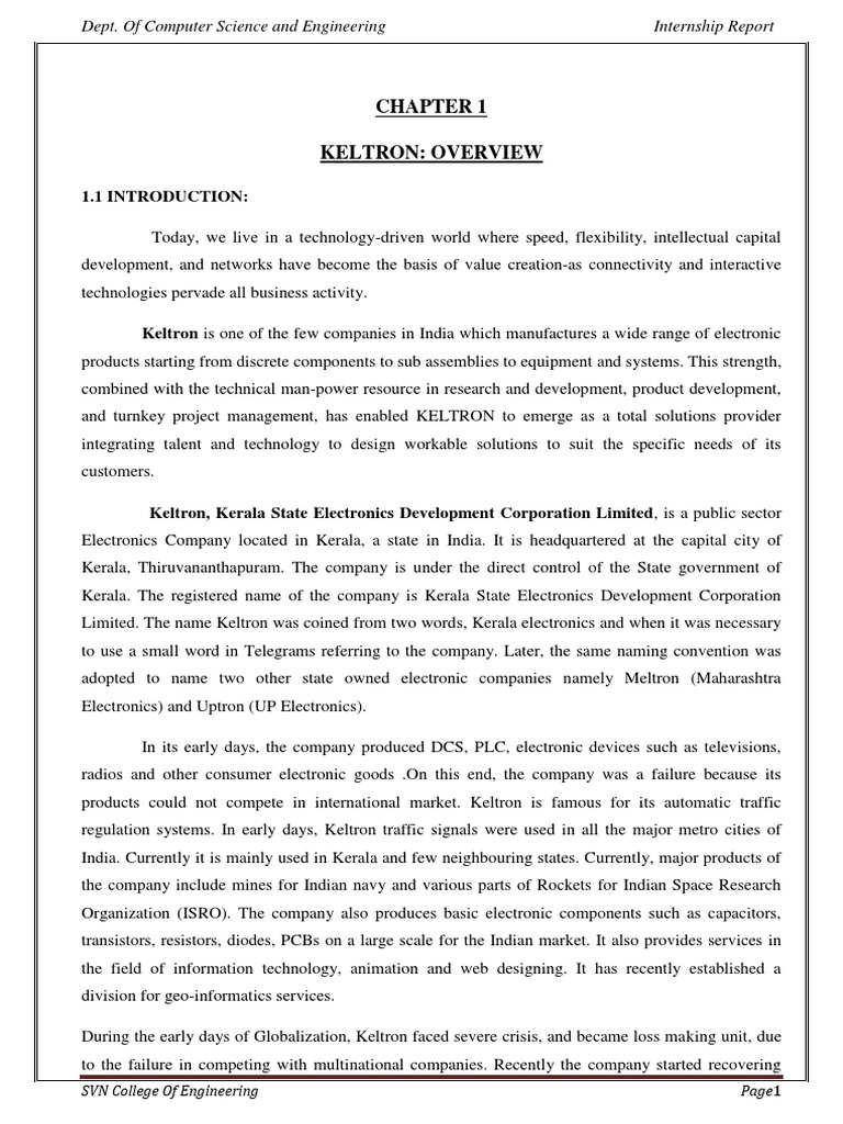 Keltron: Overview: SVN College of Engineering | PDF | Hyperlink | Html Element