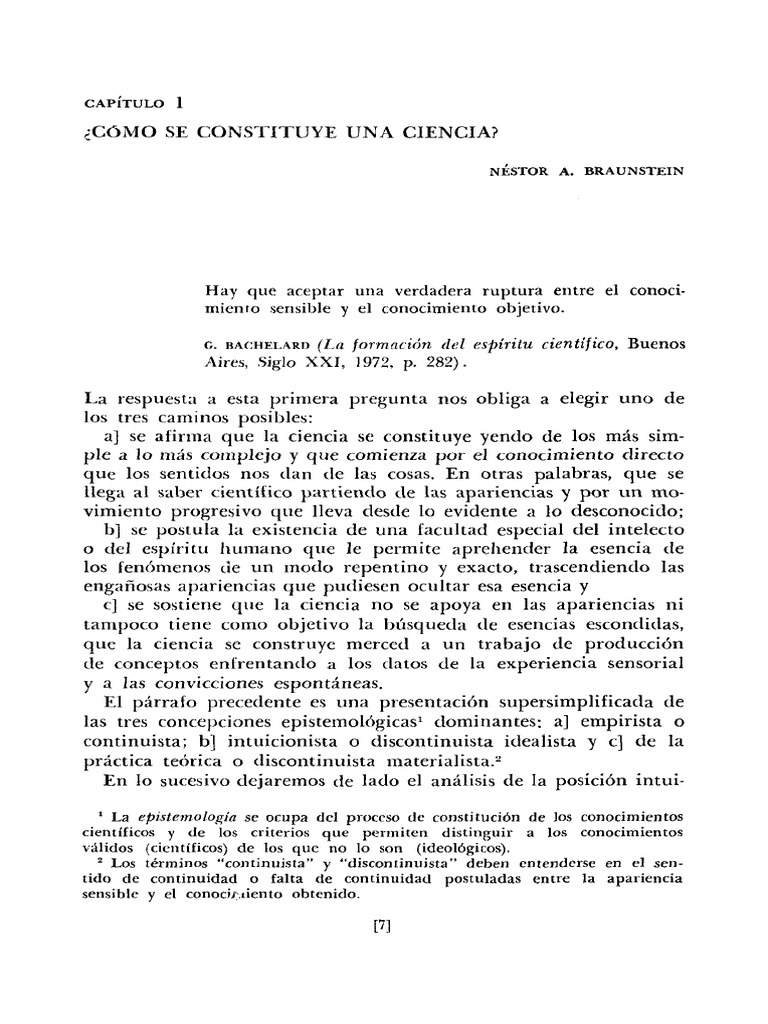 Braunstein Psicologia Ideologia y Ciencia Cap 1 A 3 | Descargar gratis PDF | Science | Psicoanálisis