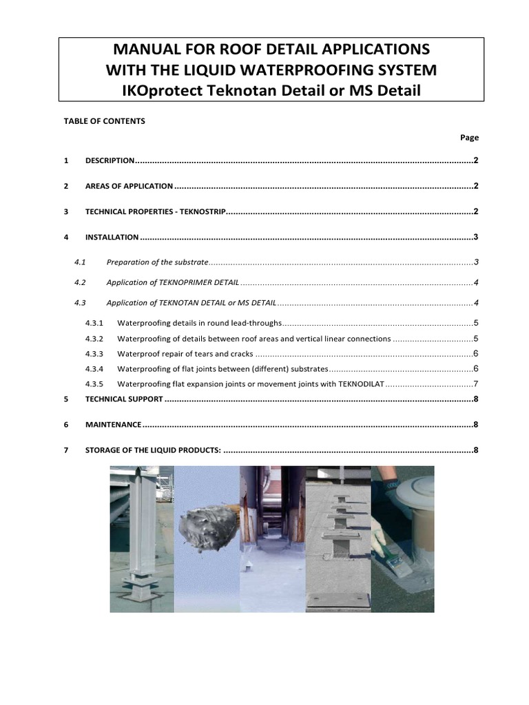 Manual For Roof Detail Applications With The Liquid Waterproofing ...