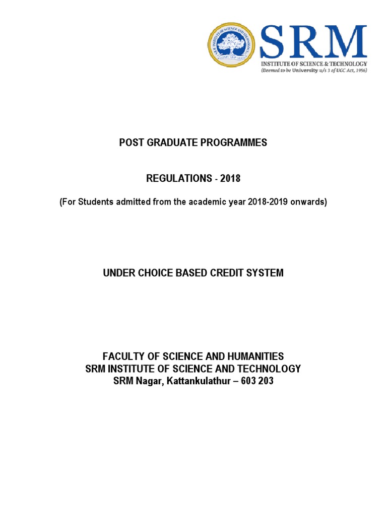 SH PG Regulations 2018 19 | PDF | Academic Degree | Postgraduate Education