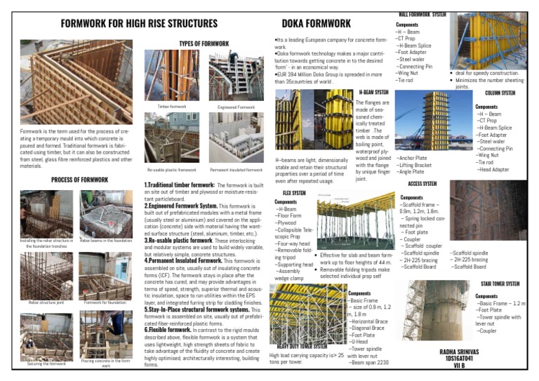 Formwork For High Rise Structures Doka Formwork: Wall Formwork System Components | PDF ...