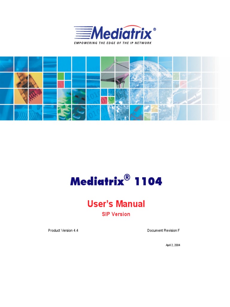 Mediatrix 1104: User's Manual | PDF | Telephone | Session Initiation ...