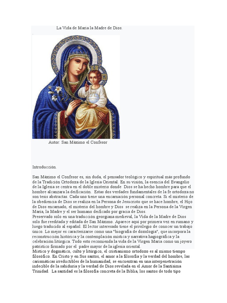 La Vida de La Virgen Maria - San Maximo El Confesor | PDF | María ...