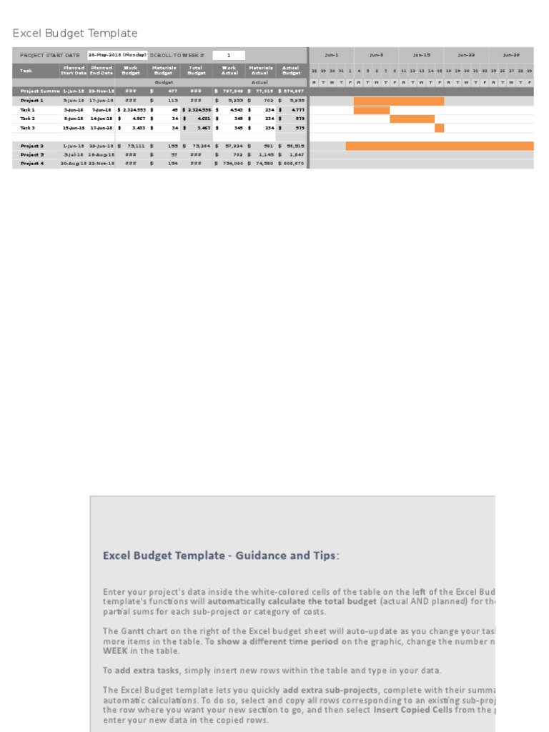 Excel Budget Template | PDF | Microsoft Excel | Computing