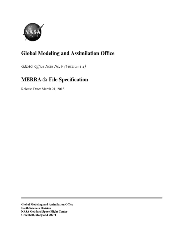 MERRA-2 File Specification Guide | PDF | Metadata | Computer File