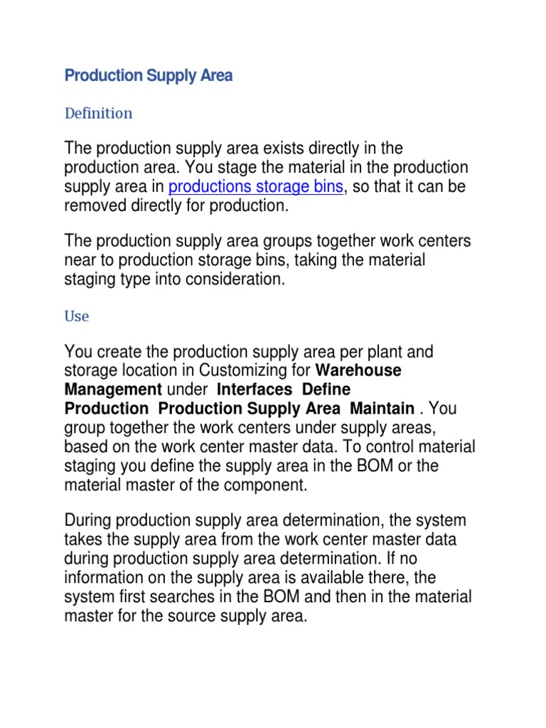 Production Supply Area: Productions Storage Bins | PDF