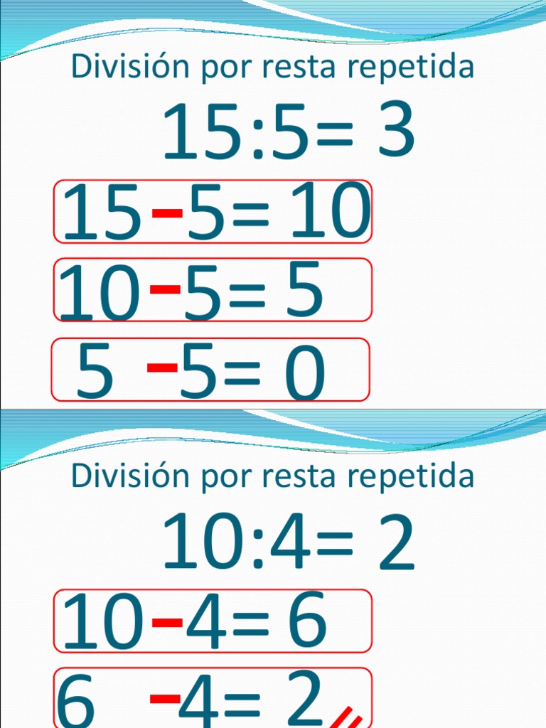 Hojas De Trabajo De División Con Restas Repetidas