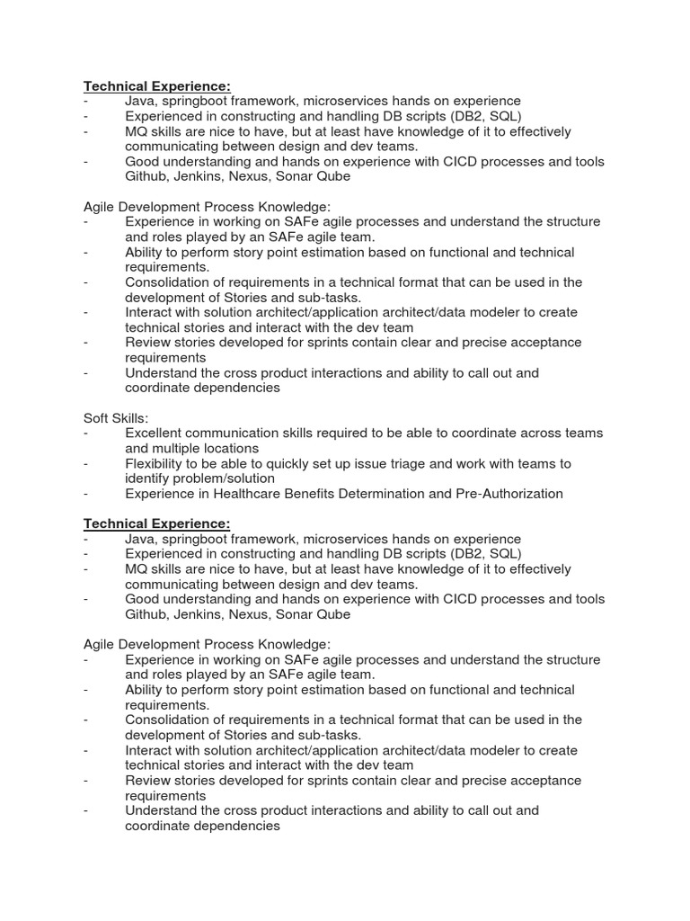 Technical Experience | PDF | Agile Software Development | Communication