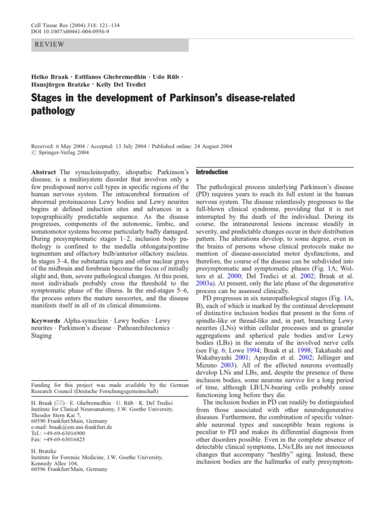 Braak Et Al. - 2004 - Stages in The Development of Parkinson's Disease ...