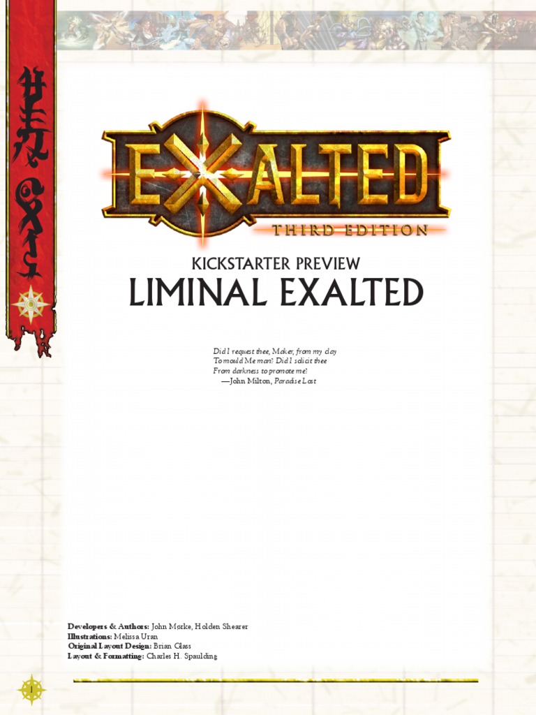 Exalted Third Edition Liminals Kickstarter Preview (8717507) | PDF