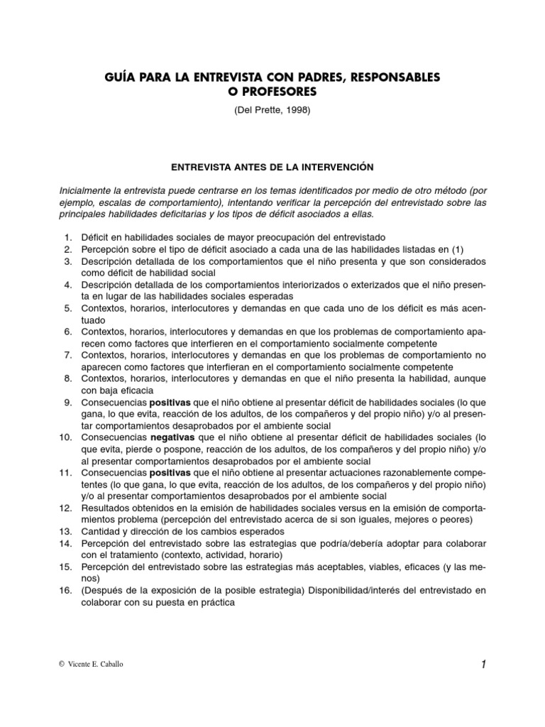 Guía para La Entrevista Conductual | PDF | Comportamiento | Neurociencia