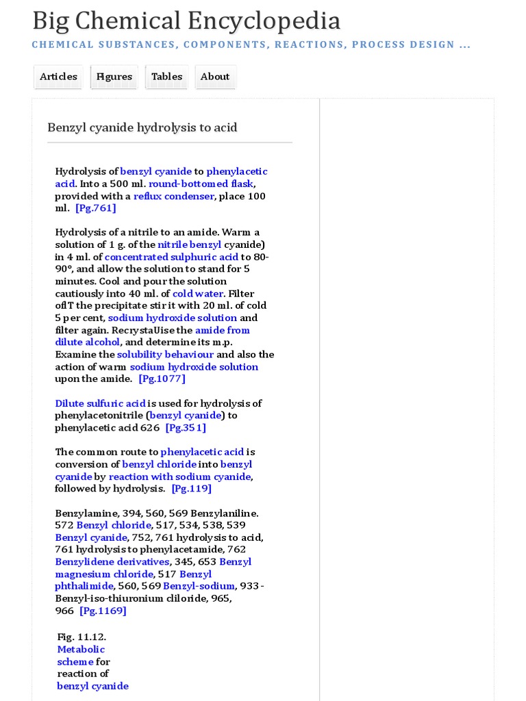 Benzyl Cyanide Hydrolysis To Acid - Big Chemical Encyclopedia | PDF ...