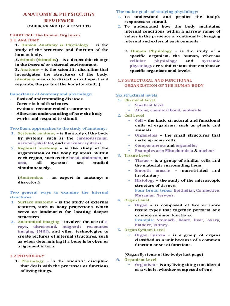 Anaphy Chapter 1 | PDF | Peritoneum | Anatomical Terms Of Location