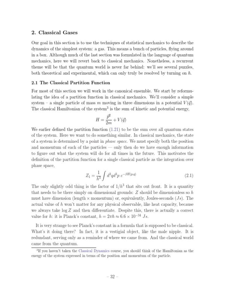Classical Gases | PDF | Heat Capacity | Gases