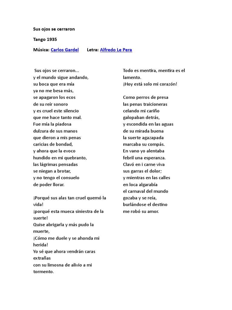 Poemas de Tango Con Música | PDF | Musica Tango | Estilos de musica ...
