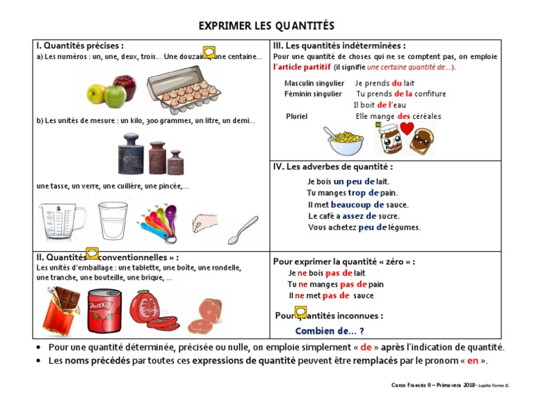 Différents expressions de quantité | Nombre grammatical | Linguistique