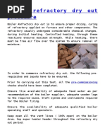 Refractory Dry Out Procedures PDF | PDF | Boiler | Furnace