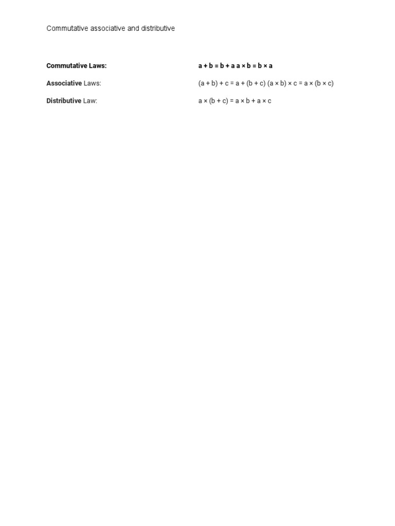 Three Basic Math Properties | PDF