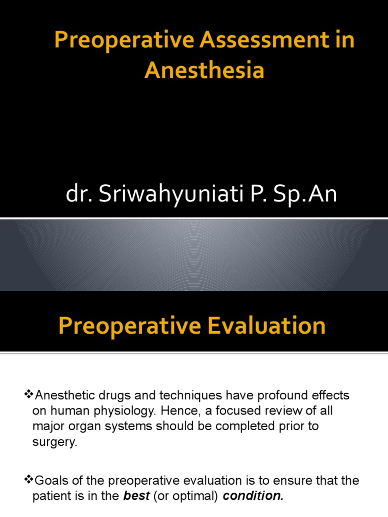 Preoperative Anesthesia Assessment Guide | PDF | Anesthesia | Health ...