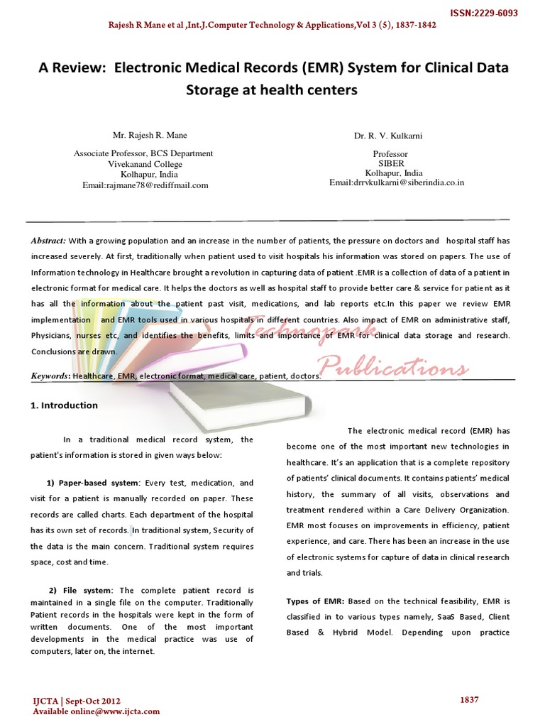 Elektronic Medical Record | PDF | Electronic Health Record | Medical Record