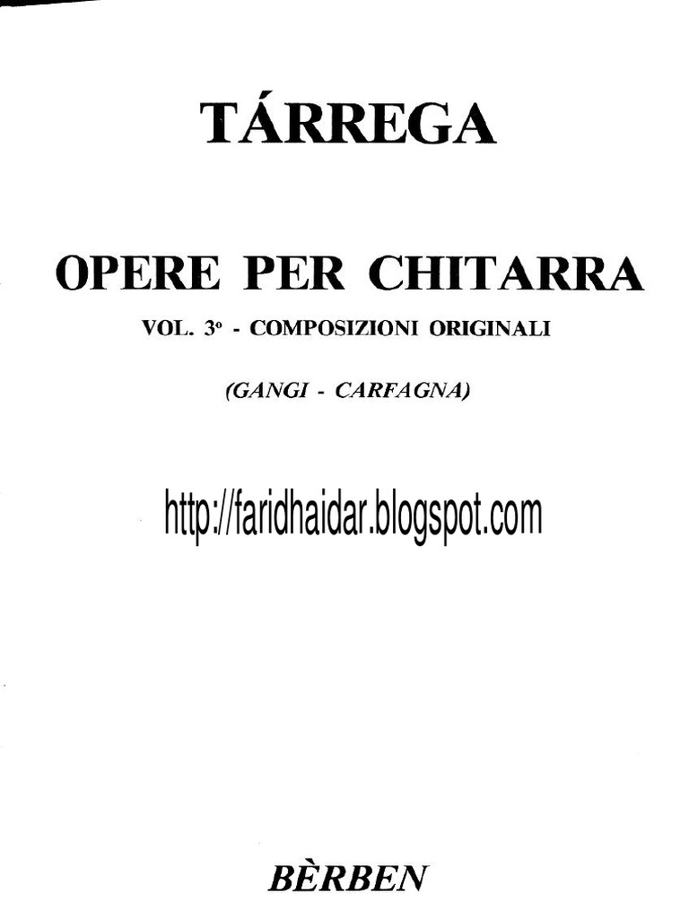 Tarrega Sheet Music Collection | PDF