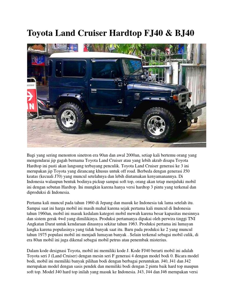 Toyota Land Cruiser Hardtop FJ40 | PDF
