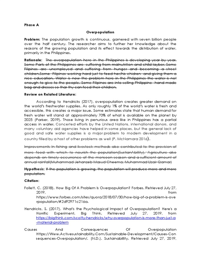The Effects of Overpopulation on Water Resources in the Philippines: A ...