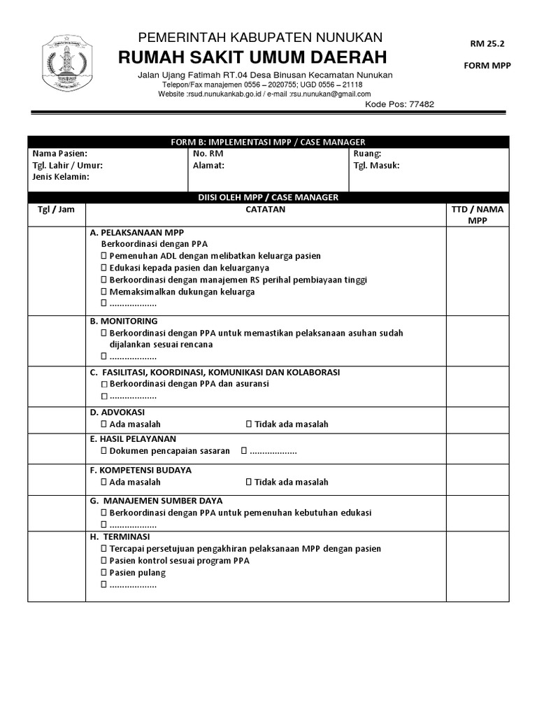Form B MPP Rs Pengayoman | PDF