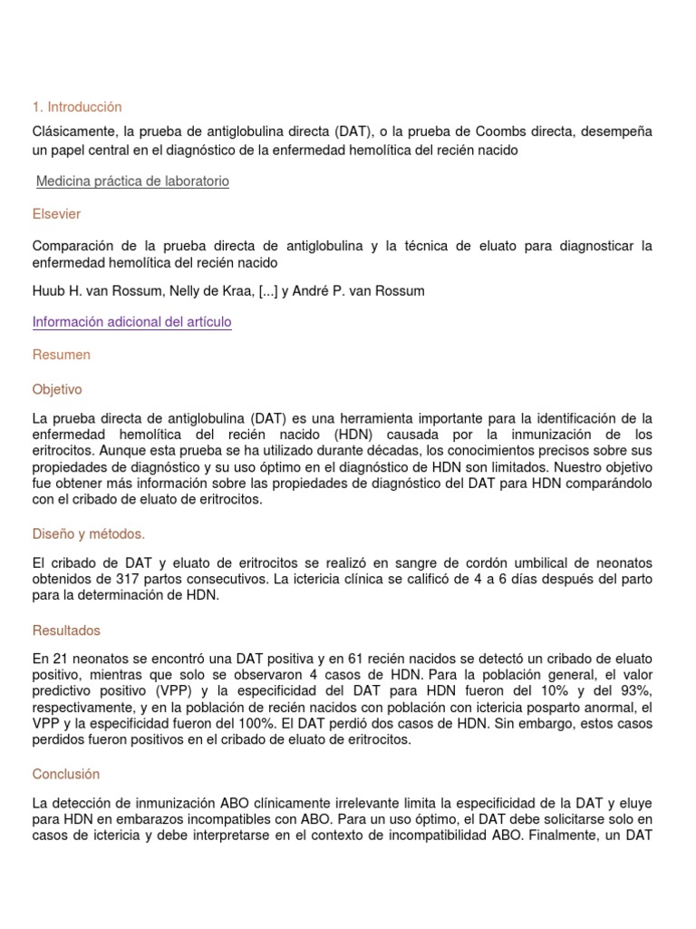 Prueba de Antiglobulina y Eluato | PDF | Tipo de sangre | Fluidos ...