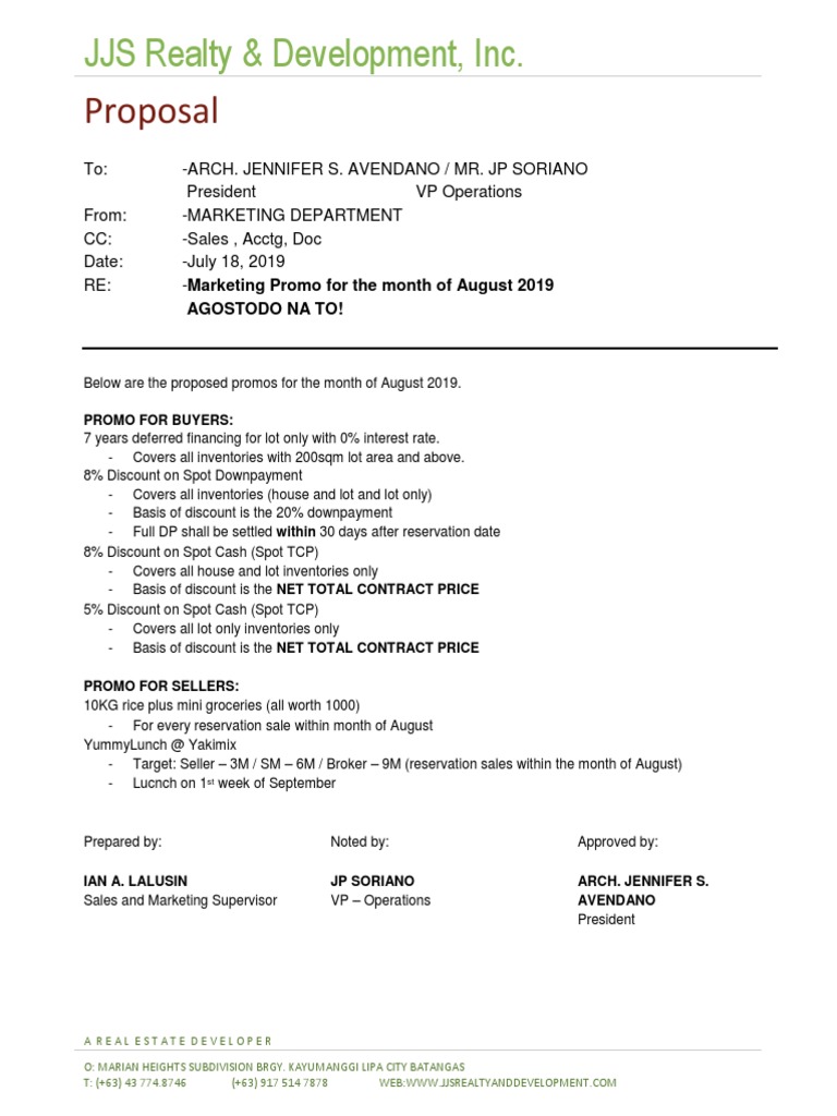 Proposal: JJS Realty & Development, Inc | PDF