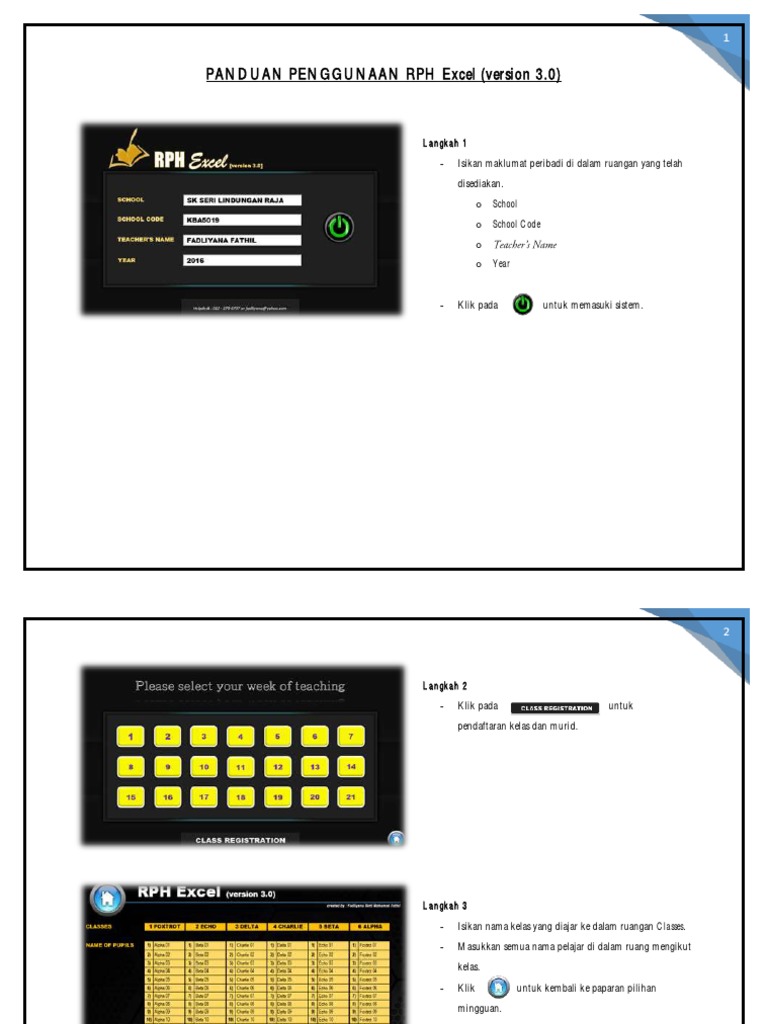 Panduan Pengguna RPH Excel v3.0 | PDF | Learning | Behavior Modification