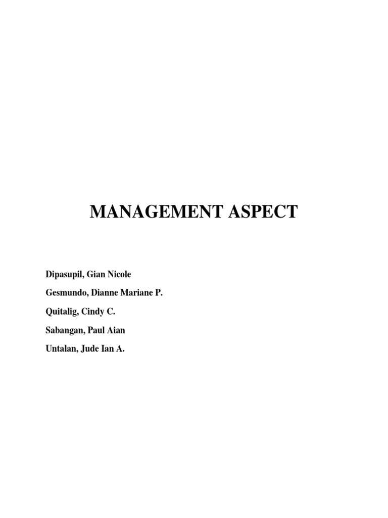 Management Aspect | Download Free PDF | Menu | Supply (Economics)