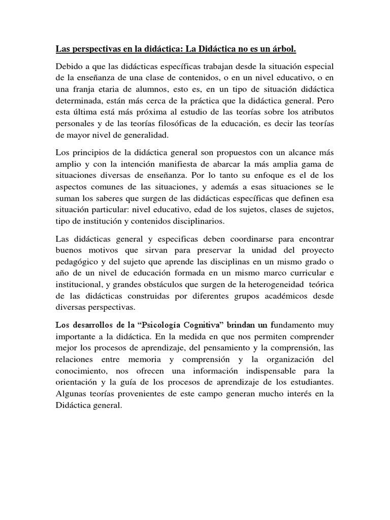 Didactica Especifica | PDF