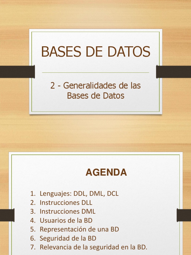 Instrucciones DDL DML DCL | PDF | Bases de datos | La seguridad informática