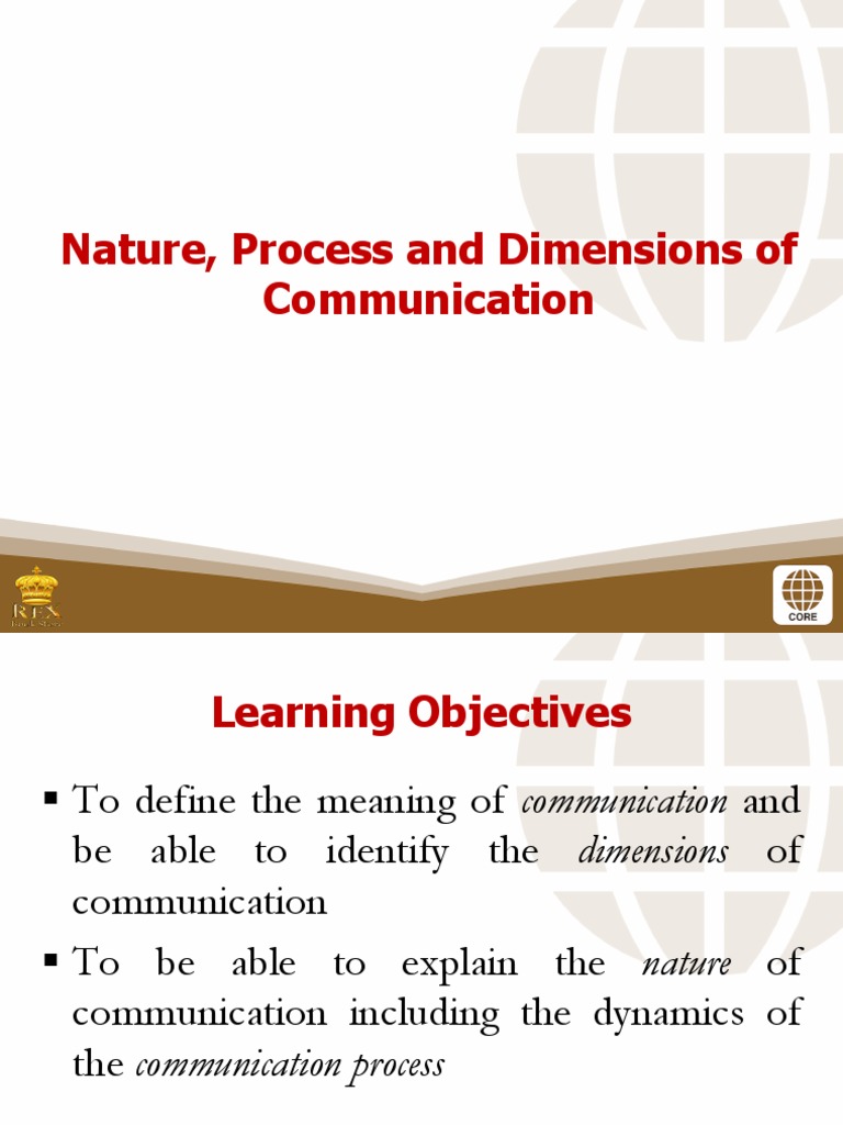 Nature, Process and Dimensions of Communication | PDF | Communication ...