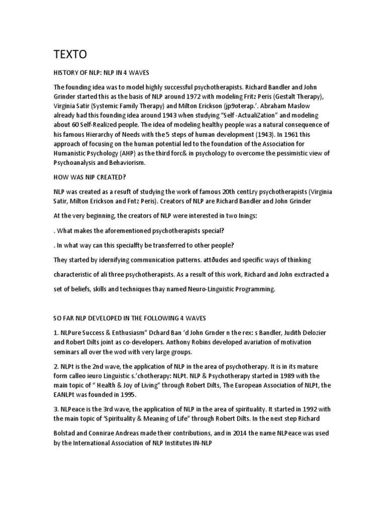 NLP | PDF | Neuro Linguistic Programming | Applied Psychology