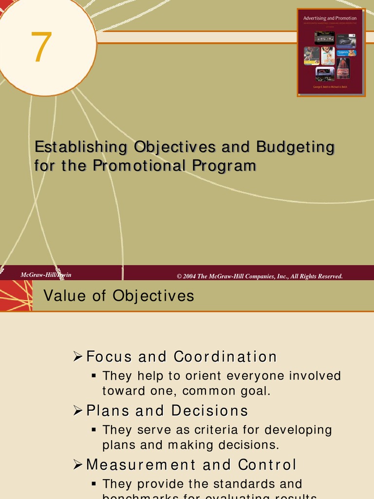 Chap07 Establishing Objectives and Budgeting For The Promotional ...