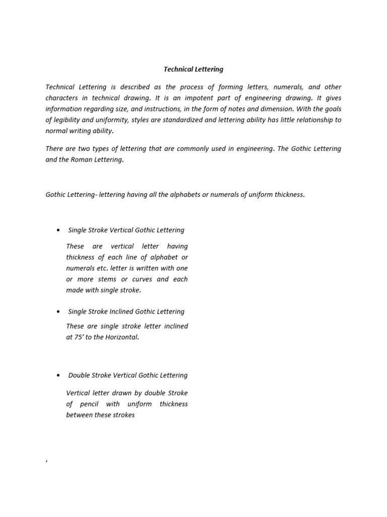 Technical Lettering | Download Free PDF | Drawing
