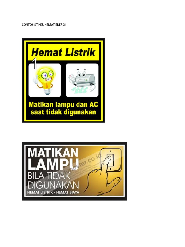 Contoh Stiker Hemat Energi | PDF
