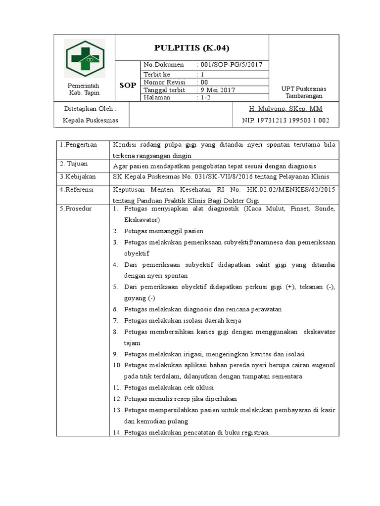 k.04.0 Pulpitis Reversible | PDF | Sains & Matematika