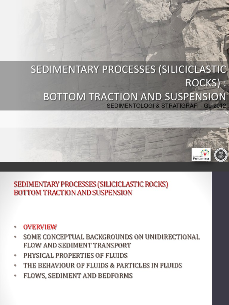Sedimentary Processes (Siliciclastic Rocks) : Bottom Traction and ...