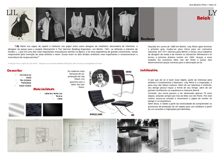 Lilly Reich: Pioneira do Design Moderno | PDF | Esboço