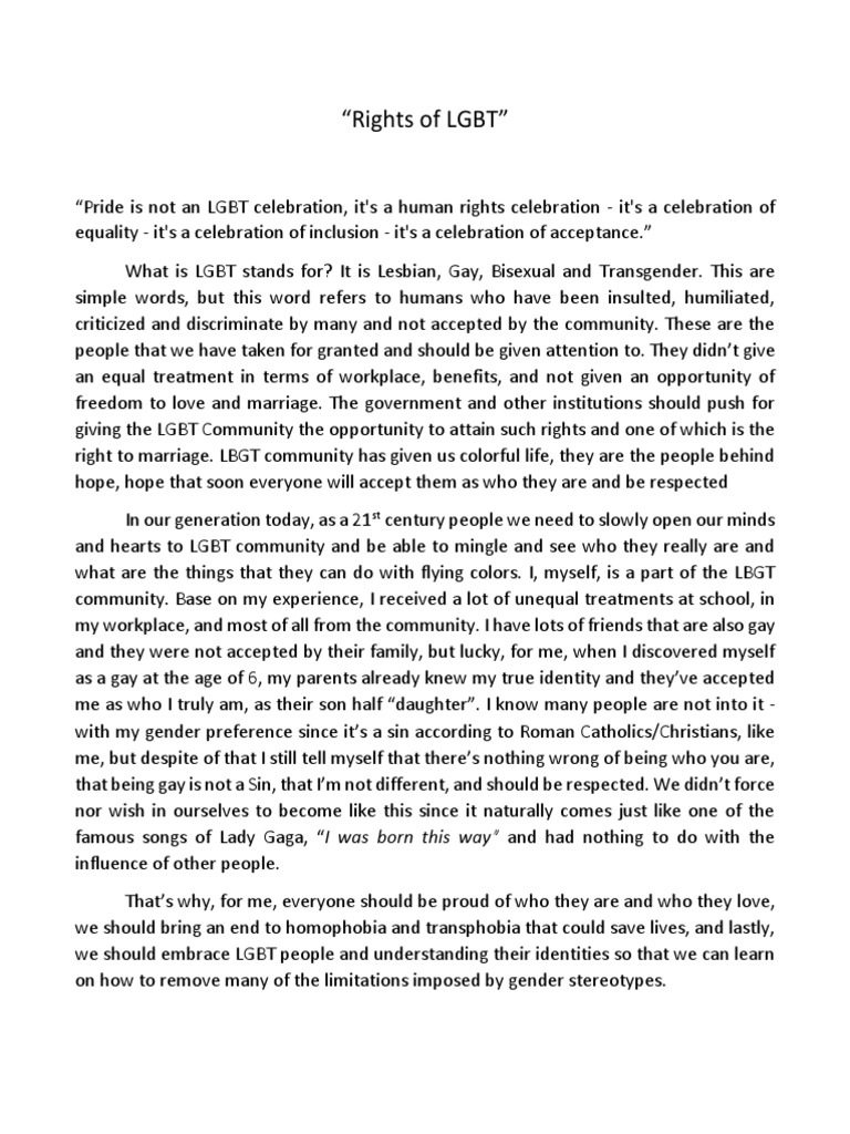 Rights of LGBT Speech | PDF | Lgbt | LGBTQIA+ Studies